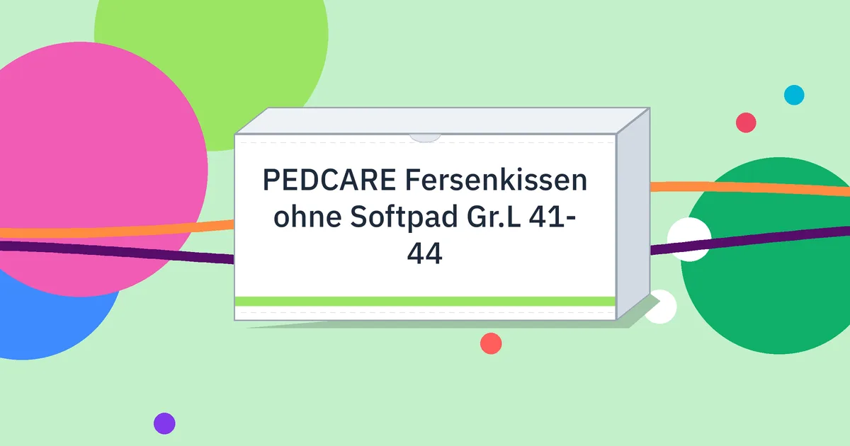 Symbolbild: Packung mit der Aufschrift PEDCARE Fersenkissen ohne Softpad Gr.L 41-44 (PZN 13947971) – Verfügbarkeit und Bezug in Apotheken in Frankfurt am Main
