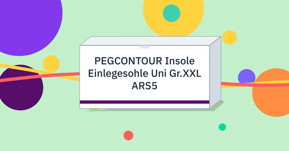 Symbolbild: Packung mit der Aufschrift PEGCONTOUR Insole Einlegesohle Uni Gr.XXL ARS5 (PZN 18377857) – Verfügbarkeit und Bezug in Apotheken in Frankfurt am Main