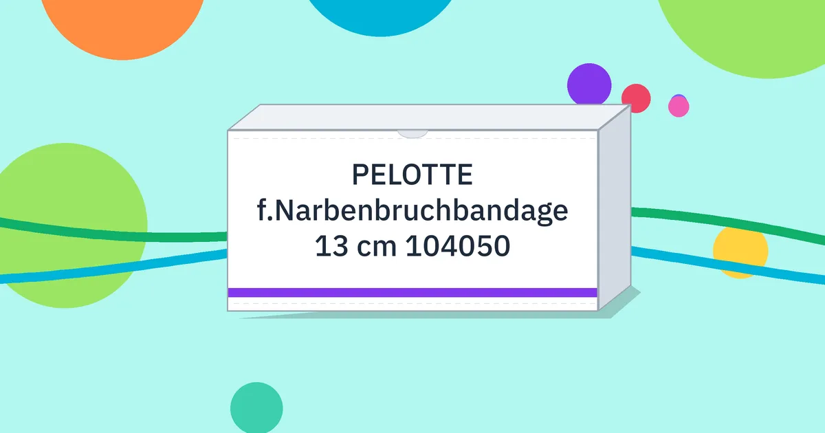Symbolbild: Packung mit der Aufschrift PELOTTE f.Narbenbruchbandage 13 cm 104050 (PZN 11013827) – Verfügbarkeit und Bezug in Apotheken in Frankfurt am Main