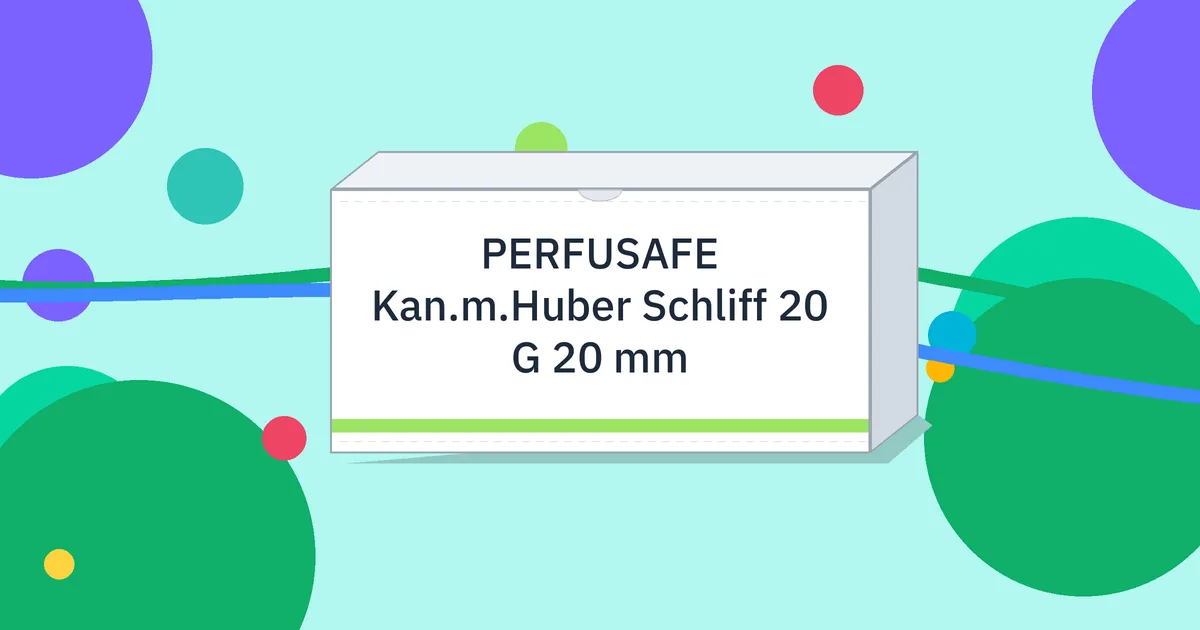 Symbolbild: Packung mit der Aufschrift PERFUSAFE Kan.m.Huber Schliff 20 G 20 mm (PZN 06556371) – Verfügbarkeit und Bezug in Apotheken in Frankfurt am Main