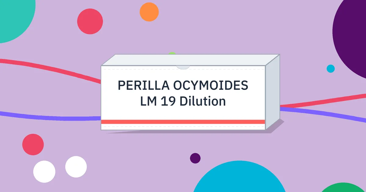 Symbolbild: Packung mit der Aufschrift PERILLA OCYMOIDES LM 19 Dilution (PZN 13635154) – Verfügbarkeit und Bezug in Apotheken in Frankfurt am Main