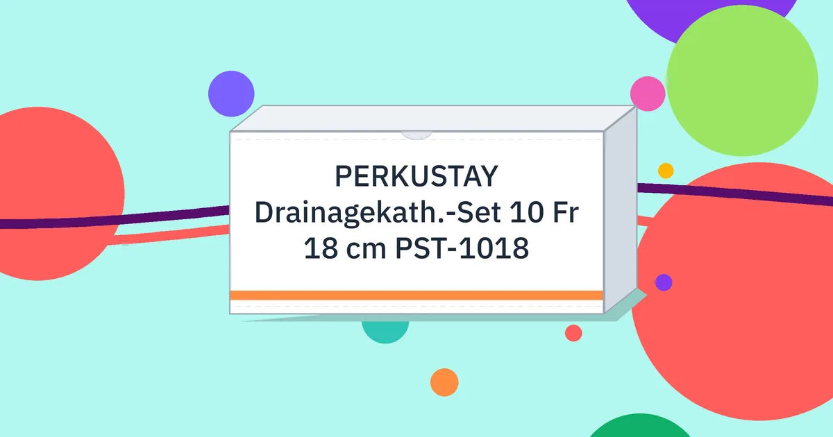 Symbolbild: Packung mit der Aufschrift PERKUSTAY Drainagekath.-Set 10 Fr 18 cm PST-1018 (PZN 14186095) – Verfügbarkeit und Bezug in Apotheken in Frankfurt am Main
