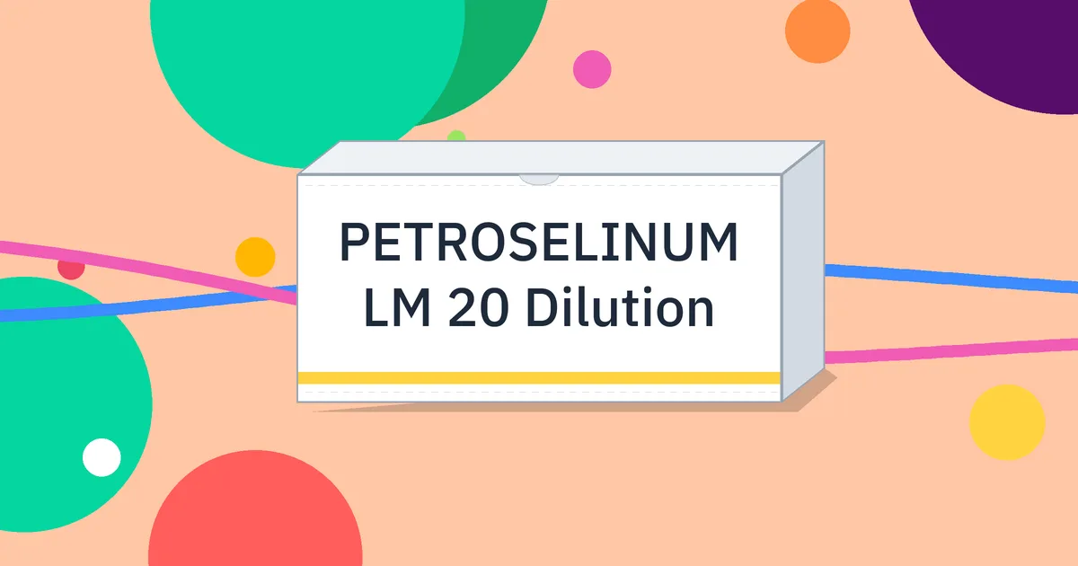 Symbolbild: Packung mit der Aufschrift PETROSELINUM LM 20 Dilution (PZN 13636107) – Verfügbarkeit und Bezug in Apotheken in Frankfurt am Main
