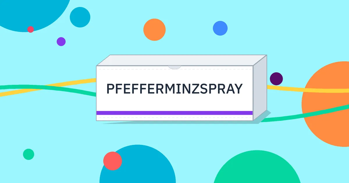 Symbolbild: Packung mit der Aufschrift PFEFFERMINZSPRAY (PZN 11713387) – Verfügbarkeit und Bezug in Apotheken in Frankfurt am Main