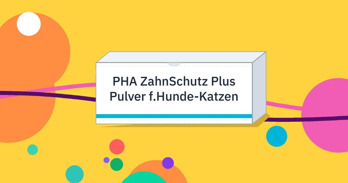 Symbolbild: Packung mit der Aufschrift PHA ZahnSchutz Plus Pulver f.Hunde-Katzen (PZN 19168995) – Verfügbarkeit und Bezug in Apotheken in Frankfurt am Main