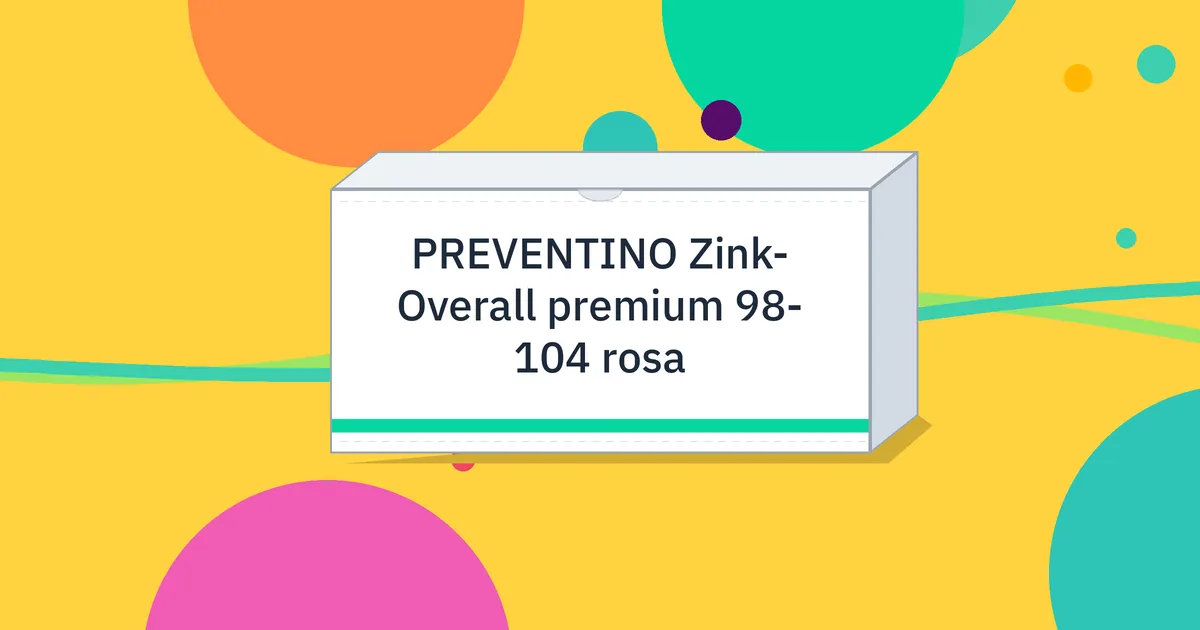 Symbolbild: Packung mit der Aufschrift PREVENTINO Zink-Overall premium 98-104 rosa (PZN 12446646) – Verfügbarkeit und Bezug in Apotheken in Frankfurt am Main
