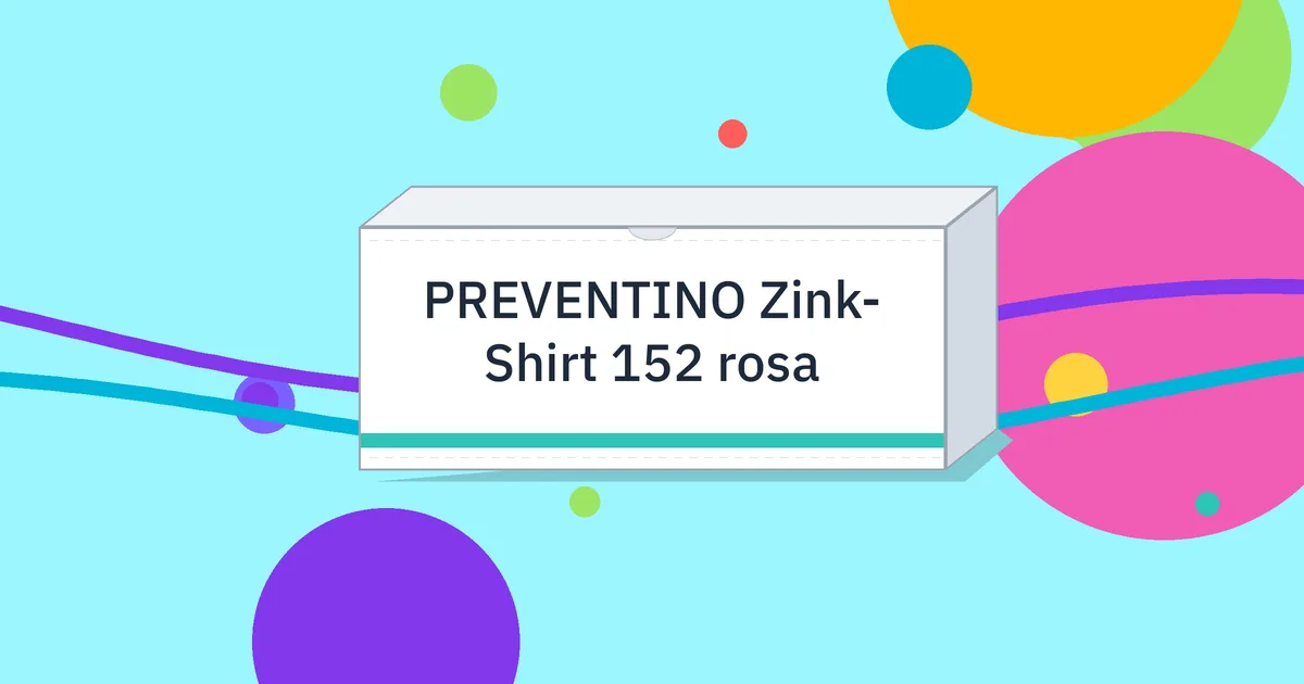 Symbolbild: Packung mit der Aufschrift PREVENTINO Zink-Shirt 152 rosa (PZN 12446913) – Verfügbarkeit und Bezug in Apotheken in Frankfurt am Main