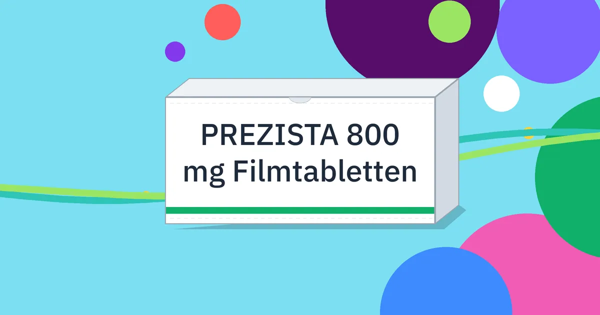 Symbolbild: Packung mit der Aufschrift PREZISTA 800 mg Filmtabletten (PZN 12638386) – Verfügbarkeit und Bezug in Apotheken in Frankfurt am Main