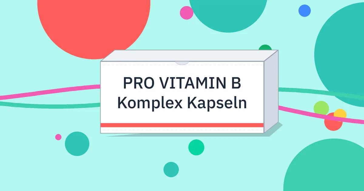 Symbolbild: Packung mit der Aufschrift PRO VITAMIN B Komplex Kapseln (PZN 18672734) – Verfügbarkeit und Bezug in Apotheken in Frankfurt am Main