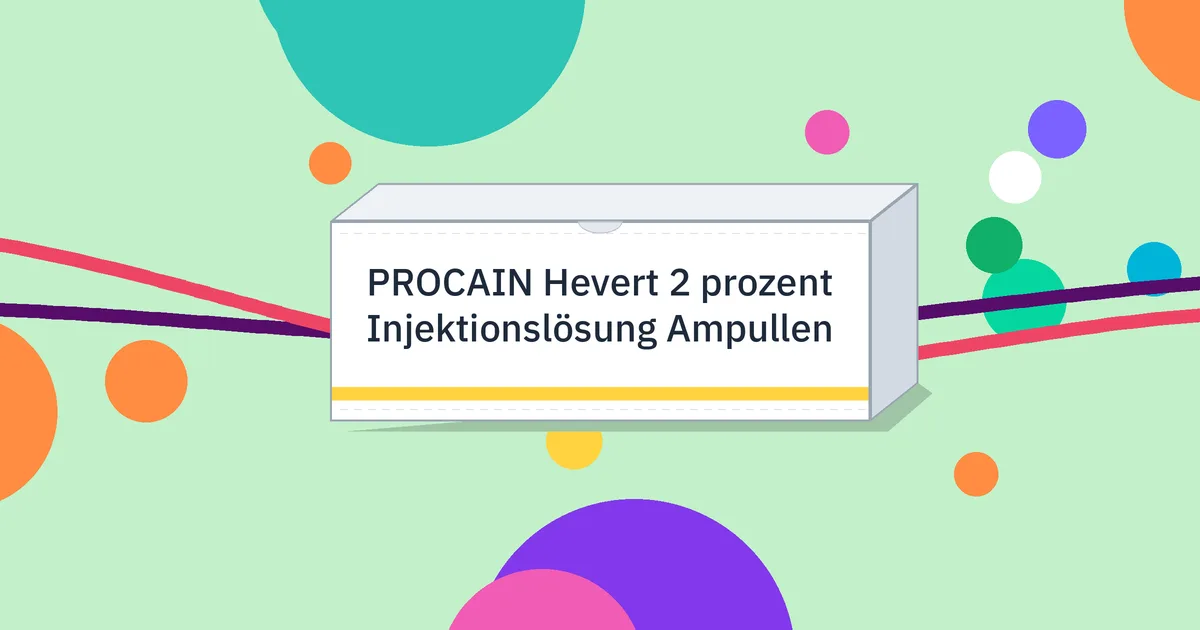 Symbolbild: Packung mit der Aufschrift PROCAIN Hevert 2 prozent Injektionslösung Ampullen (PZN 19771728) – Verfügbarkeit und Bezug in Apotheken in Frankfurt am Main