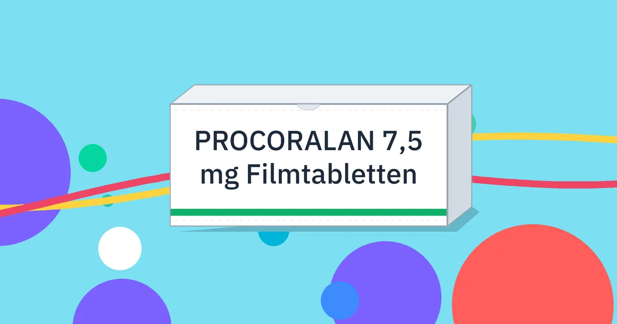 Symbolbild: Packung mit der Aufschrift PROCORALAN 7,5 mg Filmtabletten (PZN 16031698) – Verfügbarkeit und Bezug in Apotheken in Frankfurt am Main