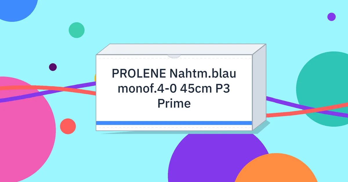 Symbolbild: Packung mit der Aufschrift PROLENE Nahtm.blau monof.4-0 45cm P3 Prime (PZN 18793521) – Verfügbarkeit und Bezug in Apotheken in Frankfurt am Main
