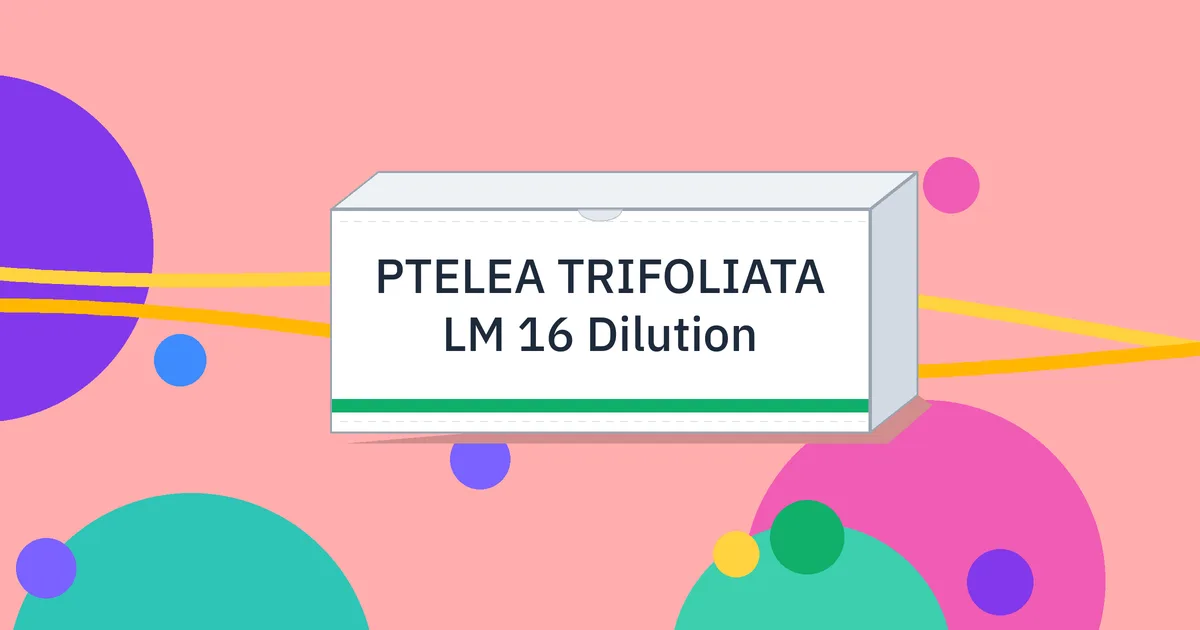 Symbolbild: Packung mit der Aufschrift PTELEA TRIFOLIATA LM 16 Dilution (PZN 13670386) – Verfügbarkeit und Bezug in Apotheken in Frankfurt am Main
