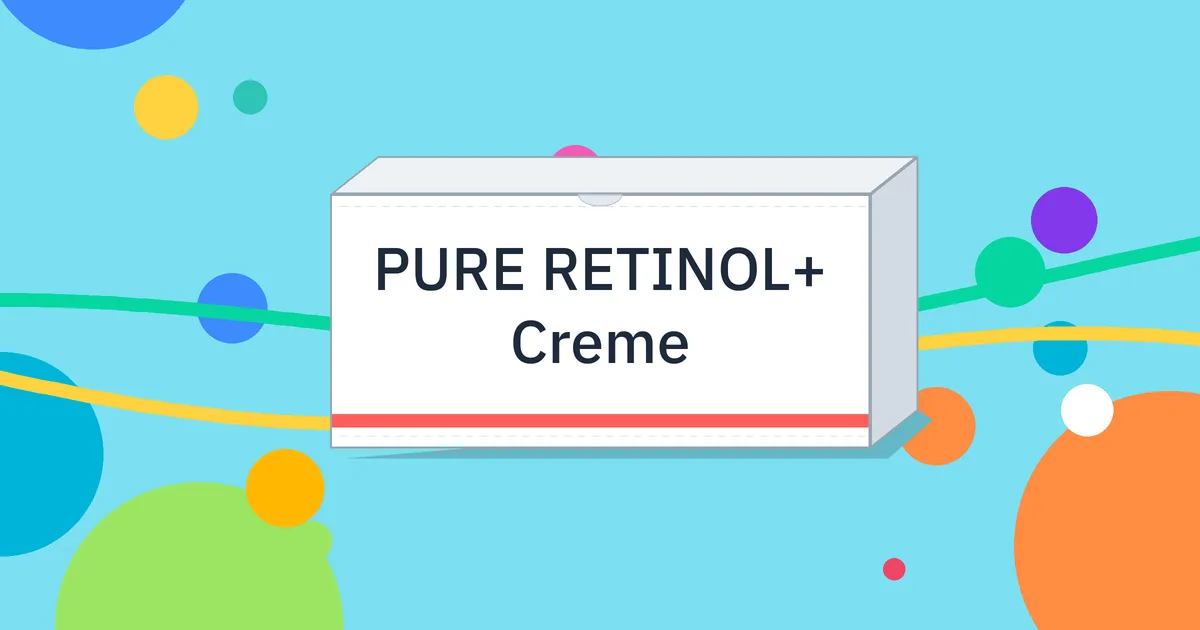 Symbolbild: Packung mit der Aufschrift PURE RETINOL+ Creme (PZN 16201344) – Verfügbarkeit und Bezug in Apotheken in Frankfurt am Main