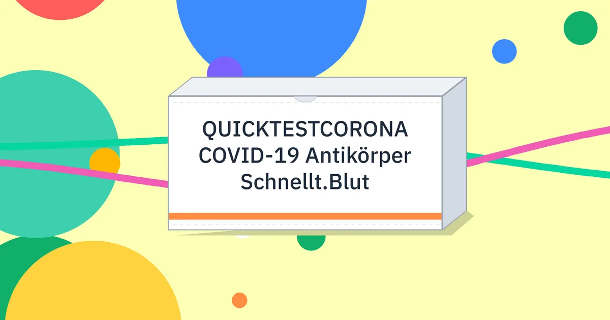 Symbolbild: Packung mit der Aufschrift QUICKTESTCORONA COVID-19 Antikörper Schnellt.Blut (PZN 16894063) – Verfügbarkeit und Bezug in Apotheken in Frankfurt am Main