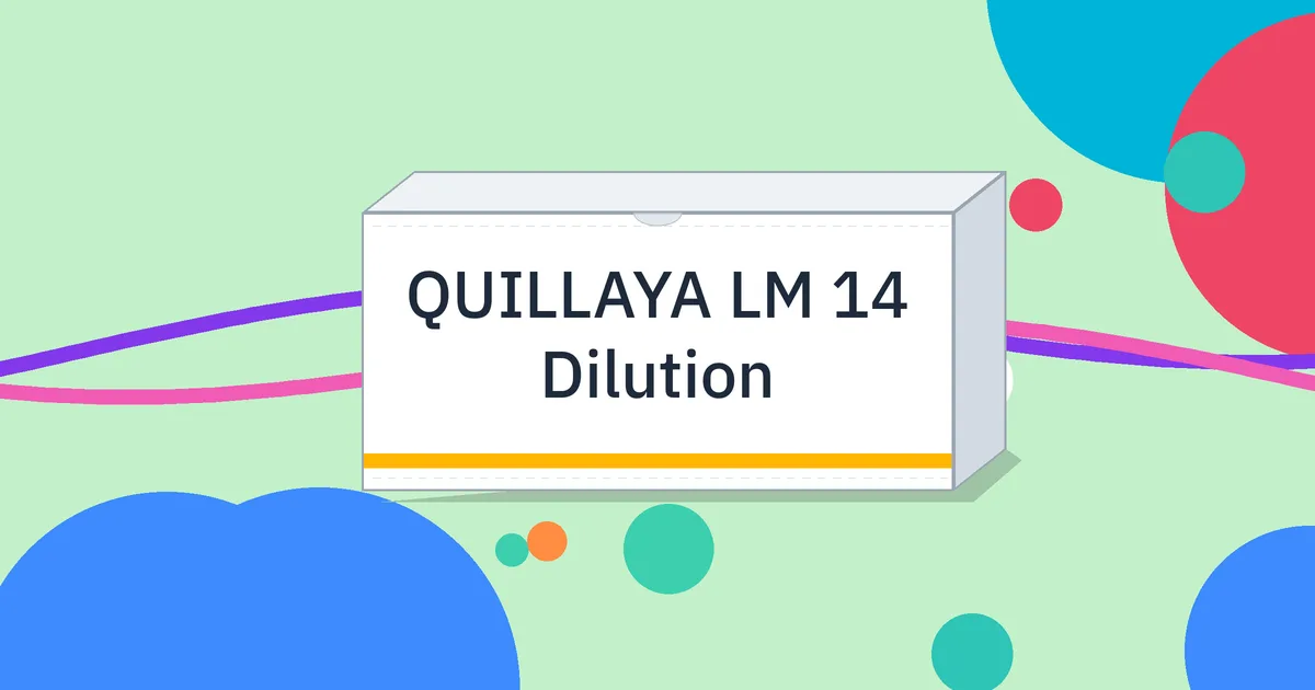 Symbolbild: Packung mit der Aufschrift QUILLAYA LM 14 Dilution (PZN 13675047) – Verfügbarkeit und Bezug in Apotheken in Frankfurt am Main