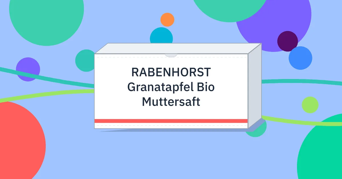 Symbolbild: Packung mit der Aufschrift RABENHORST Granatapfel Bio Muttersaft (PZN 05133088) – Verfügbarkeit und Bezug in Apotheken in Frankfurt am Main
