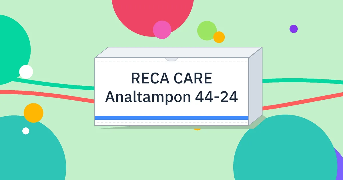 Symbolbild: Packung mit der Aufschrift RECA CARE Analtampon 44-24 (PZN 02075769) – Verfügbarkeit und Bezug in Apotheken in Frankfurt am Main