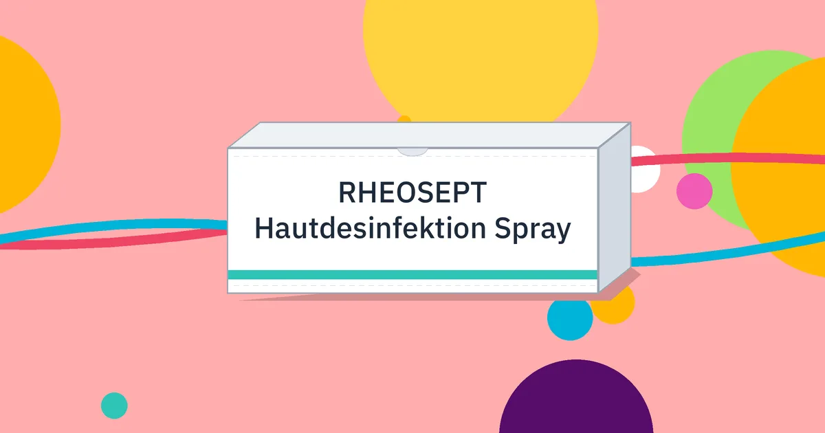 Symbolbild: Packung mit der Aufschrift RHEOSEPT Hautdesinfektion Spray (PZN 04798880) – Verfügbarkeit und Bezug in Apotheken in Frankfurt am Main