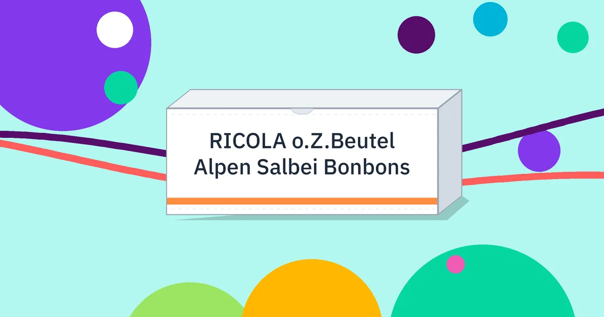 Symbolbild: Packung mit der Aufschrift RICOLA o.Z.Beutel Alpen Salbei Bonbons (PZN 19440434) – Verfügbarkeit und Bezug in Apotheken in Frankfurt am Main