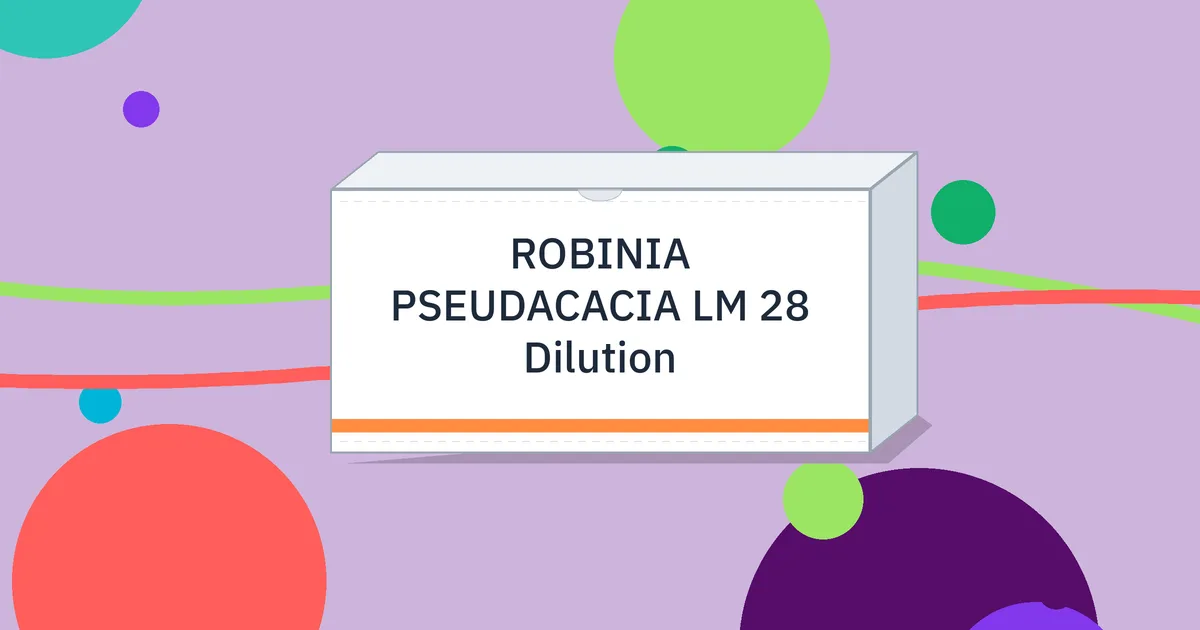 Symbolbild: Packung mit der Aufschrift ROBINIA PSEUDACACIA LM 28 Dilution (PZN 13055095) – Verfügbarkeit und Bezug in Apotheken in Frankfurt am Main