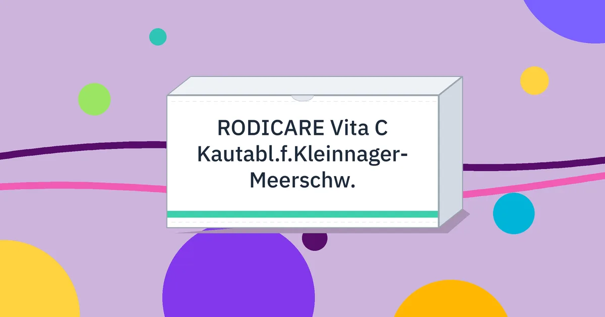 Symbolbild: Packung mit der Aufschrift RODICARE Vita C Kautabl.f.Kleinnager-Meerschw. (PZN 13360792) – Verfügbarkeit und Bezug in Apotheken in Frankfurt am Main