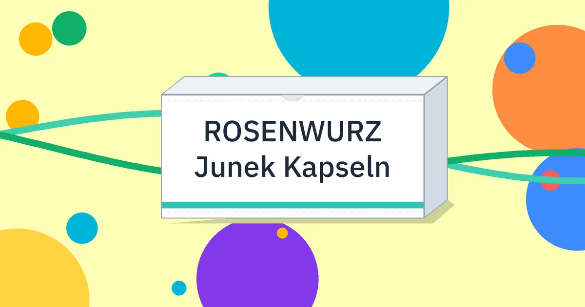 Symbolbild: Packung mit der Aufschrift ROSENWURZ Junek Kapseln (PZN 10051694) – Verfügbarkeit und Bezug in Apotheken in Frankfurt am Main
