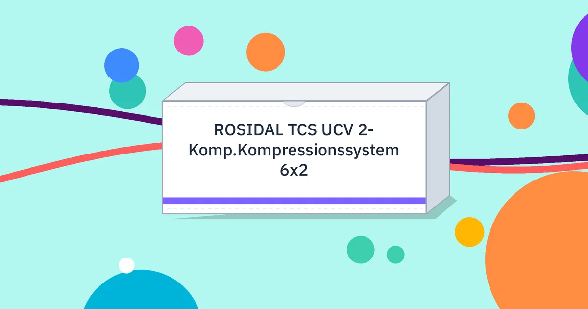 Symbolbild: Packung mit der Aufschrift ROSIDAL TCS UCV 2-Komp.Kompressionssystem 6x2 (PZN 18736256) – Verfügbarkeit und Bezug in Apotheken in Frankfurt am Main