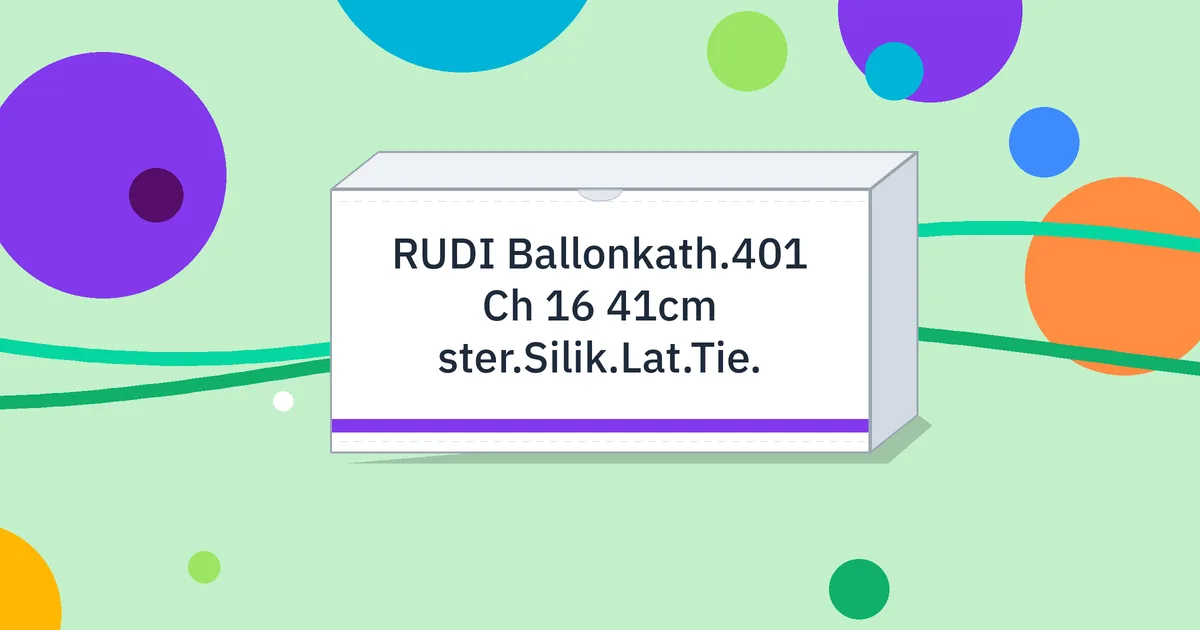 Symbolbild: Packung mit der Aufschrift RUDI Ballonkath.401 Ch 16 41cm ster.Silik.Lat.Tie. (PZN 17863917) – Verfügbarkeit und Bezug in Apotheken in Frankfurt am Main