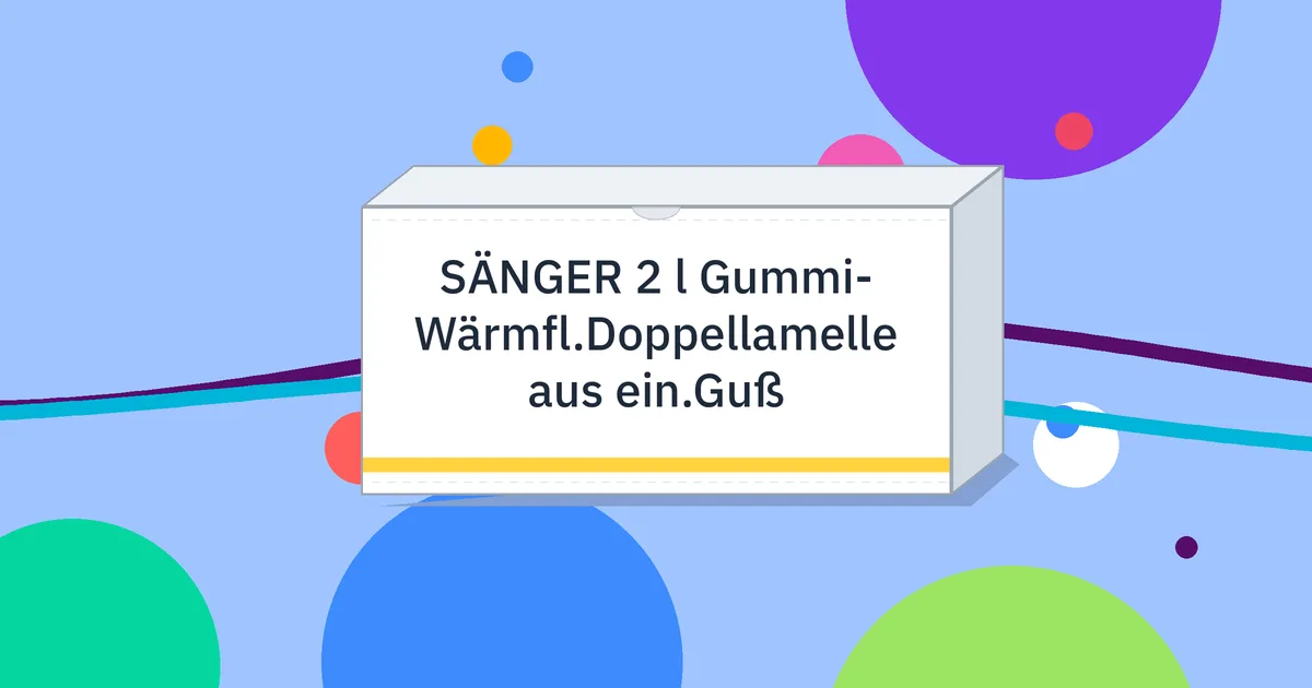 Symbolbild: Packung mit der Aufschrift SÄNGER 2 l Gummi-Wärmfl.Doppellamelle aus ein.Guß (PZN 00816405) – Verfügbarkeit und Bezug in Apotheken in Frankfurt am Main