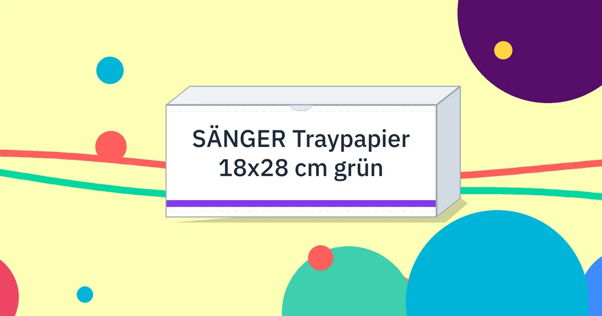 Symbolbild: Packung mit der Aufschrift SÄNGER Traypapier 18x28 cm grün (PZN 05107091) – Verfügbarkeit und Bezug in Apotheken in Frankfurt am Main