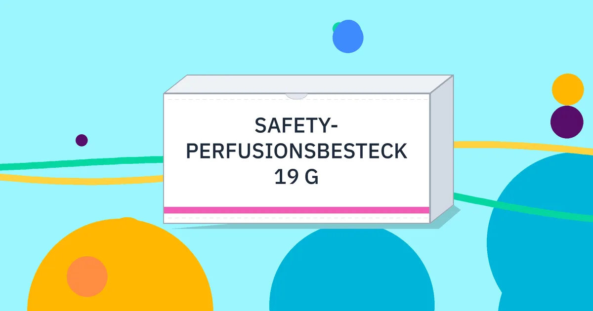 Symbolbild: Packung mit der Aufschrift SAFETY-PERFUSIONSBESTECK 19 G (PZN 02087330) – Verfügbarkeit und Bezug in Apotheken in Frankfurt am Main