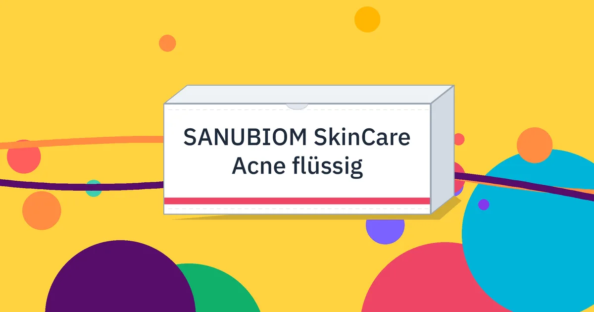 Symbolbild: Packung mit der Aufschrift SANUBIOM SkinCare Acne flüssig (PZN 18674199) – Verfügbarkeit und Bezug in Apotheken in Frankfurt am Main