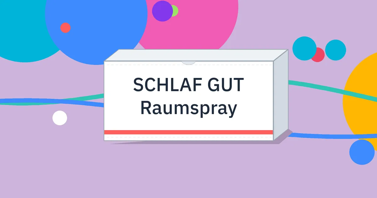 Symbolbild: Packung mit der Aufschrift SCHLAF GUT Raumspray (PZN 01418546) – Verfügbarkeit und Bezug in Apotheken in Frankfurt am Main