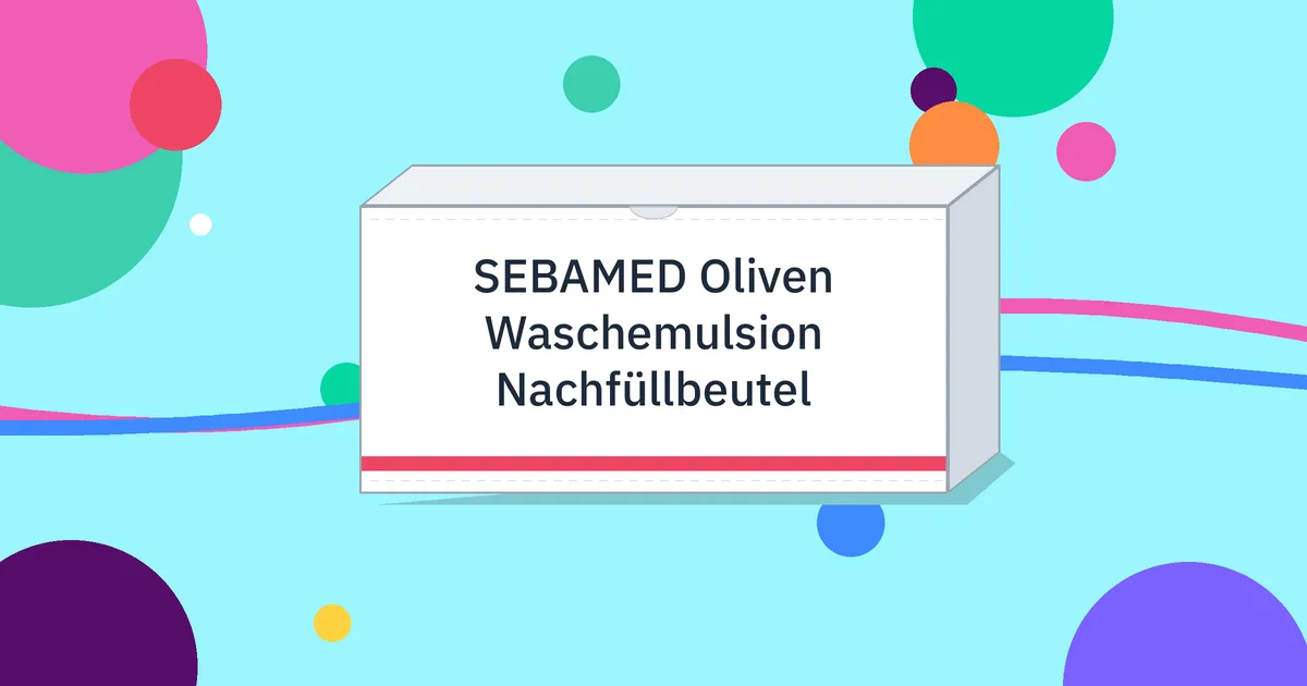 Symbolbild: Packung mit der Aufschrift SEBAMED Oliven Waschemulsion Nachfüllbeutel (PZN 19187550) – Verfügbarkeit und Bezug in Apotheken in Frankfurt am Main