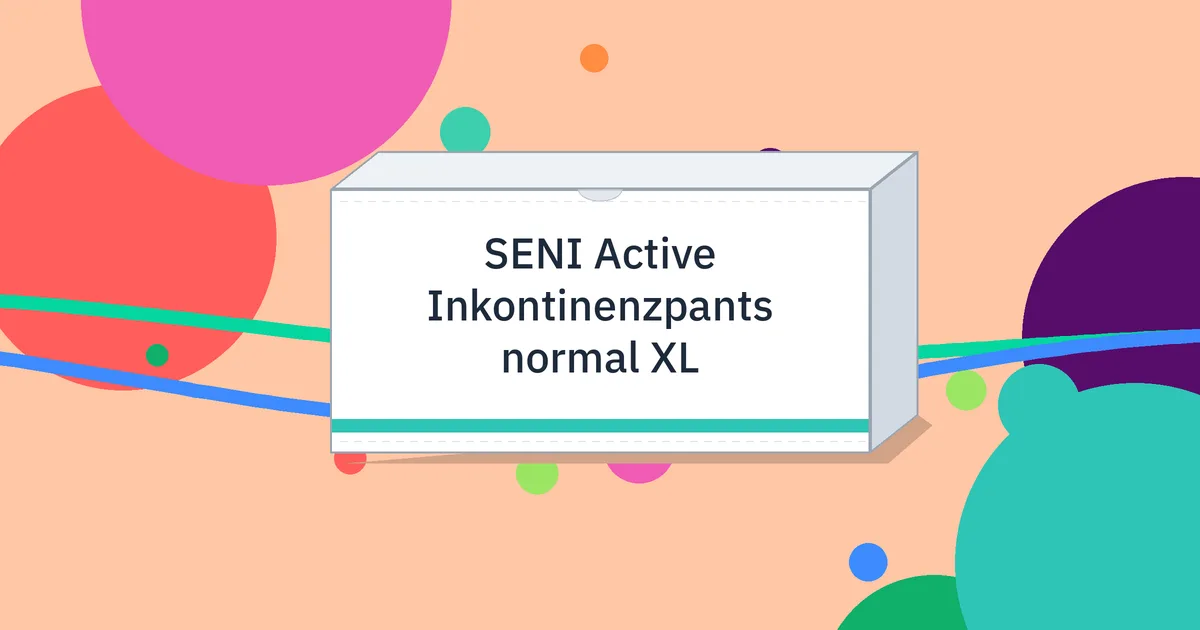 Symbolbild: Packung mit der Aufschrift SENI Active Inkontinenzpants normal XL (PZN 10015468) – Verfügbarkeit und Bezug in Apotheken in Frankfurt am Main