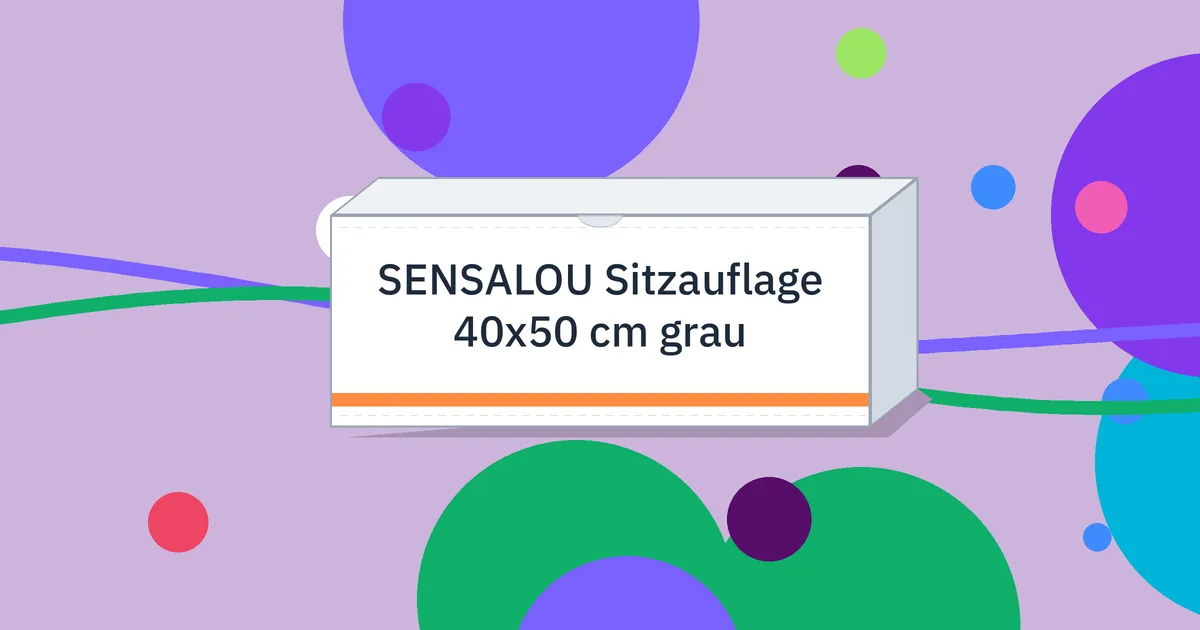 Symbolbild: Packung mit der Aufschrift SENSALOU Sitzauflage 40x50 cm grau (PZN 19427557) – Verfügbarkeit und Bezug in Apotheken in Frankfurt am Main