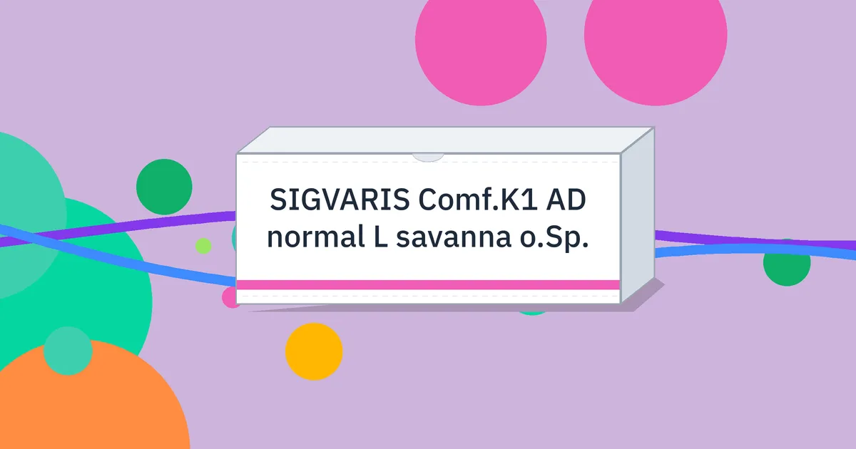 Symbolbild: Packung mit der Aufschrift SIGVARIS Comf.K1 AD normal L savanna o.Sp. (PZN 17093974) – Verfügbarkeit und Bezug in Apotheken in Frankfurt am Main