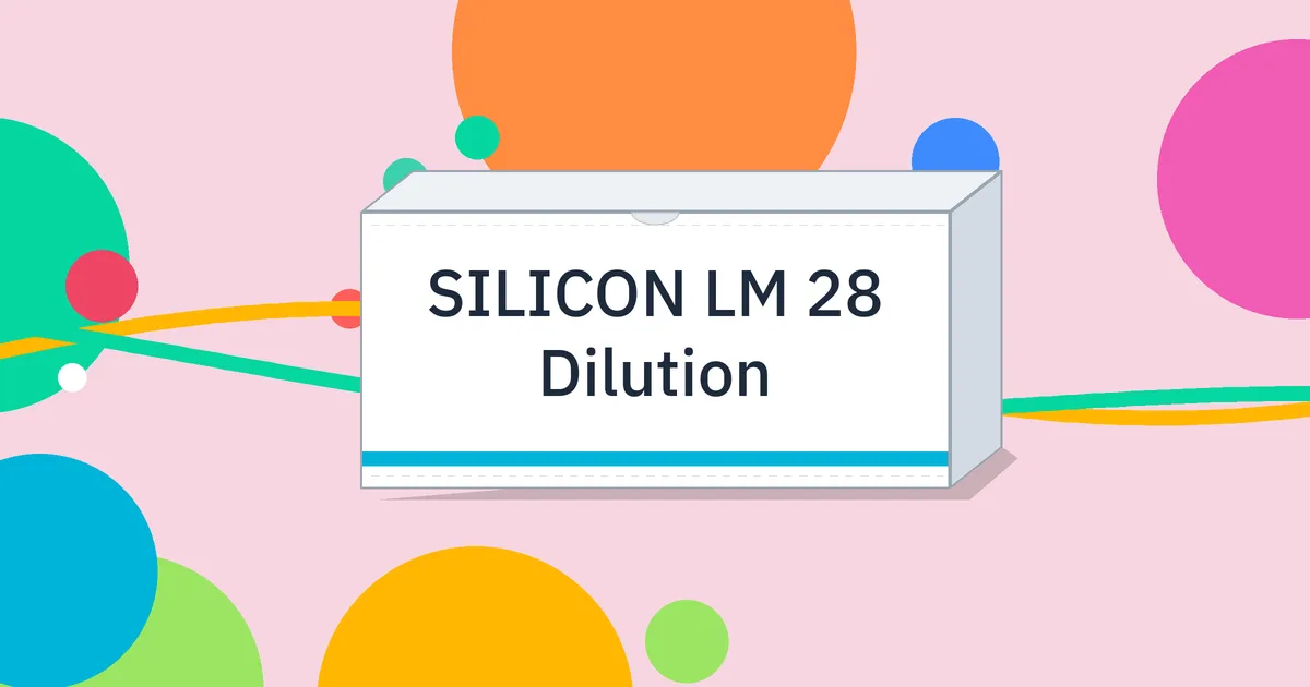 Symbolbild: Packung mit der Aufschrift SILICON LM 28 Dilution (PZN 13678519) – Verfügbarkeit und Bezug in Apotheken in Frankfurt am Main