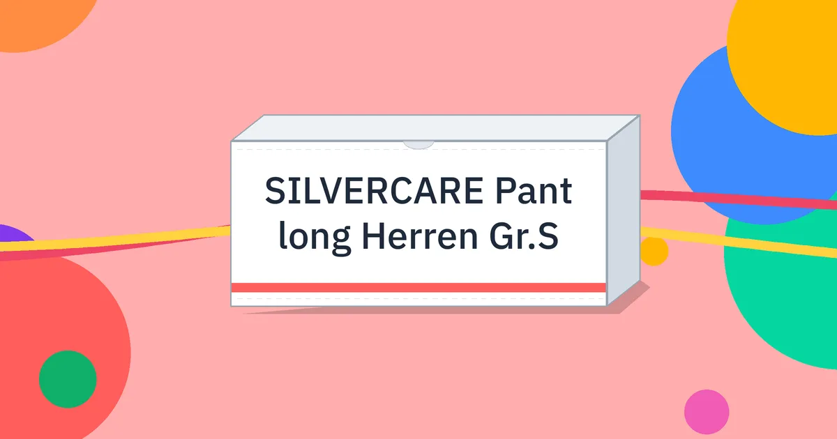 Symbolbild: Packung mit der Aufschrift SILVERCARE Pant long Herren Gr.S (PZN 01110736) – Verfügbarkeit und Bezug in Apotheken in Frankfurt am Main