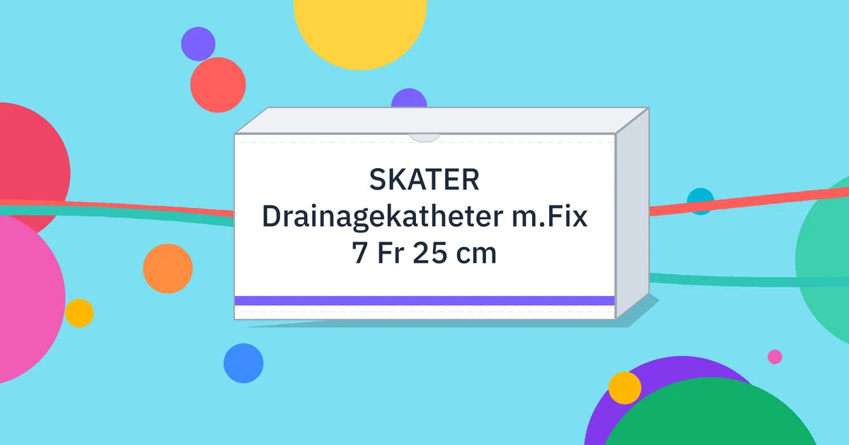 Symbolbild: Packung mit der Aufschrift SKATER Drainagekatheter m.Fix 7 Fr 25 cm (PZN 06769782) – Verfügbarkeit und Bezug in Apotheken in Frankfurt am Main