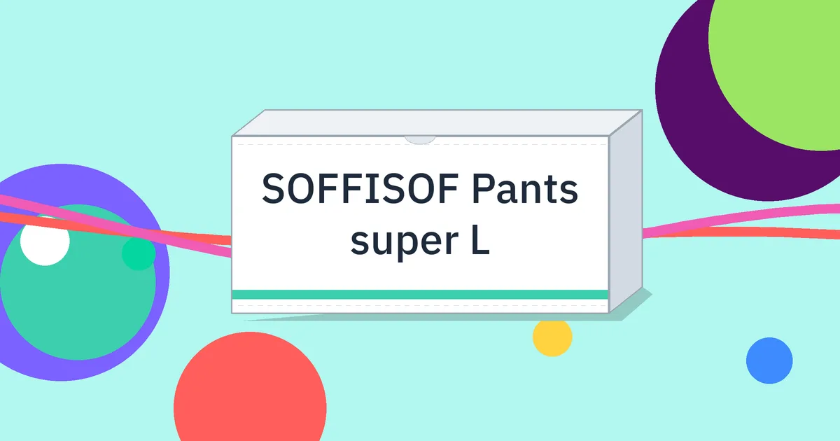 Symbolbild: Packung mit der Aufschrift SOFFISOF Pants super L (PZN 19547505) – Verfügbarkeit und Bezug in Apotheken in Frankfurt am Main