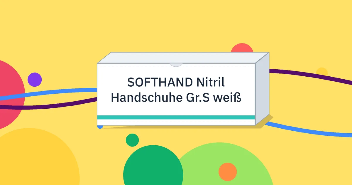 Symbolbild: Packung mit der Aufschrift SOFTHAND Nitril Handschuhe Gr.S weiß (PZN 09772626) – Verfügbarkeit und Bezug in Apotheken in Frankfurt am Main
