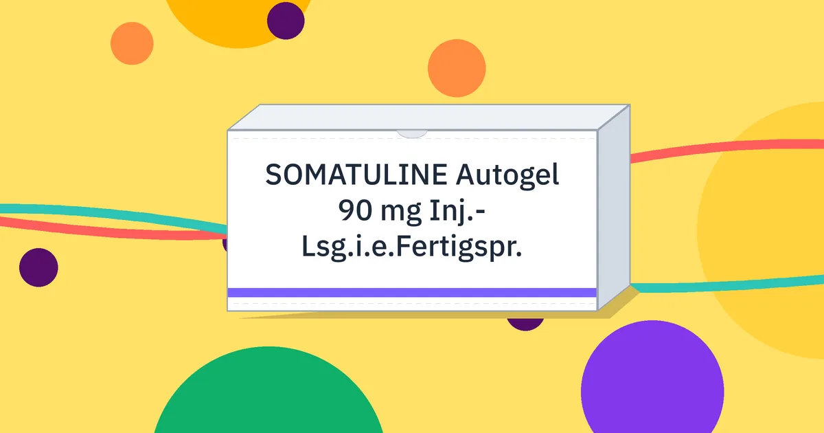 Symbolbild: Packung mit der Aufschrift SOMATULINE Autogel 90 mg Inj.-Lsg.i.e.Fertigspr. (PZN 01007702) – Verfügbarkeit und Bezug in Apotheken in Frankfurt am Main