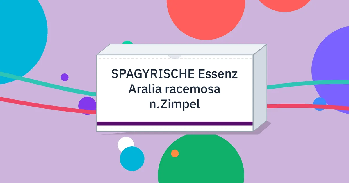 Symbolbild: Packung mit der Aufschrift SPAGYRISCHE Essenz Aralia racemosa n.Zimpel (PZN 00915662) – Verfügbarkeit und Bezug in Apotheken in Frankfurt am Main