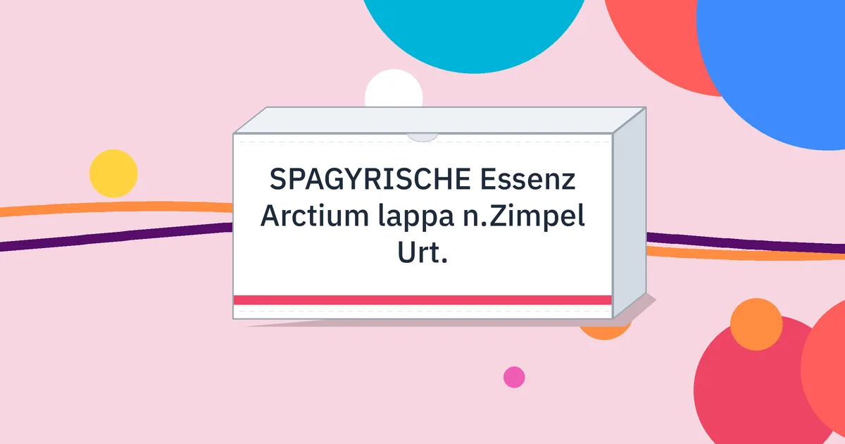 Symbolbild: Packung mit der Aufschrift SPAGYRISCHE Essenz Arctium lappa n.Zimpel Urt. (PZN 19300785) – Verfügbarkeit und Bezug in Apotheken in Frankfurt am Main