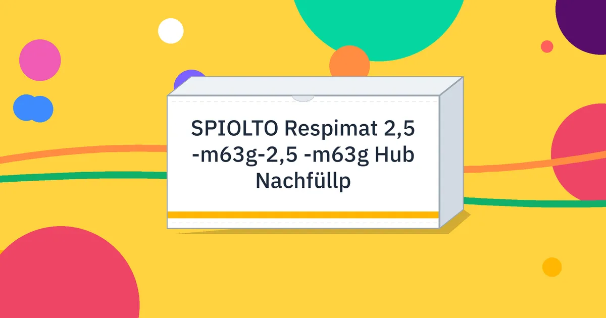 Symbolbild: Packung mit der Aufschrift SPIOLTO Respimat 2,5 -m63g-2,5 -m63g Hub Nachfüllp (PZN 16942514) – Verfügbarkeit und Bezug in Apotheken in Frankfurt am Main