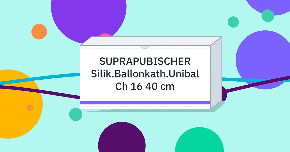 Symbolbild: Packung mit der Aufschrift SUPRAPUBISCHER Silik.Ballonkath.Unibal Ch 16 40 cm (PZN 01152611) – Verfügbarkeit und Bezug in Apotheken in Frankfurt am Main