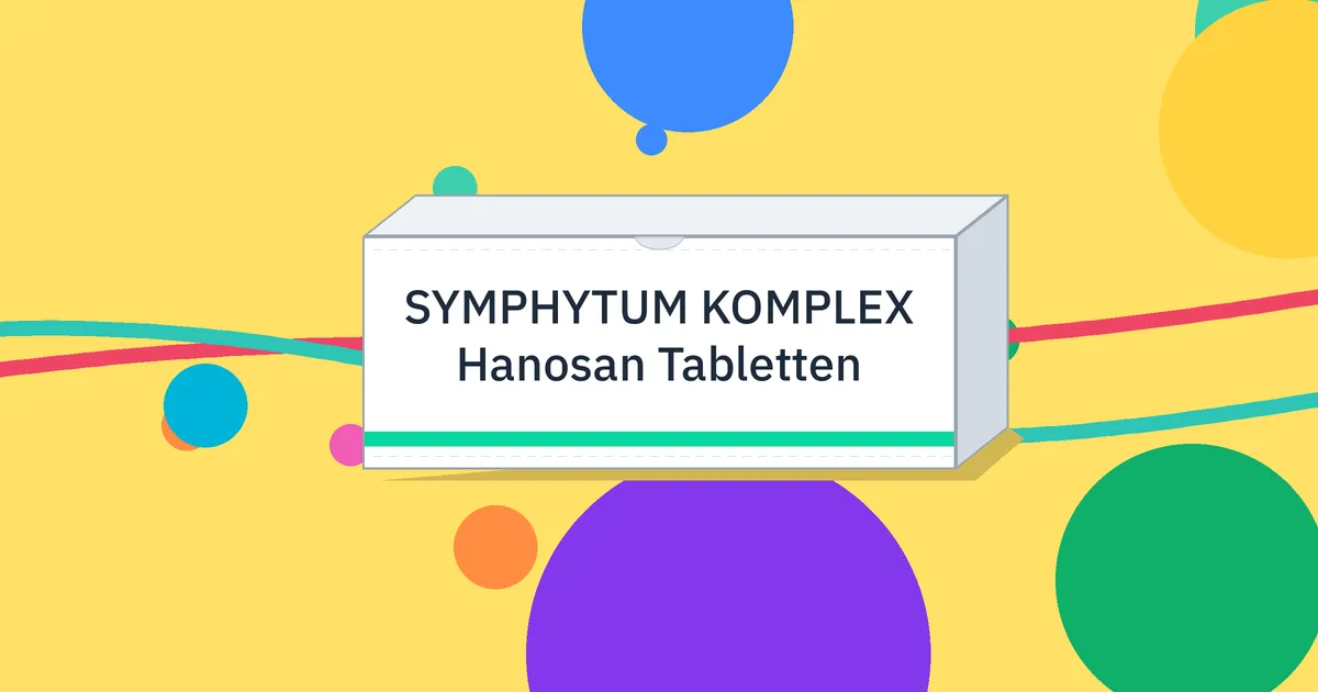 Symbolbild: Packung mit der Aufschrift SYMPHYTUM KOMPLEX Hanosan Tabletten (PZN 04430967) – Verfügbarkeit und Bezug in Apotheken in Frankfurt am Main