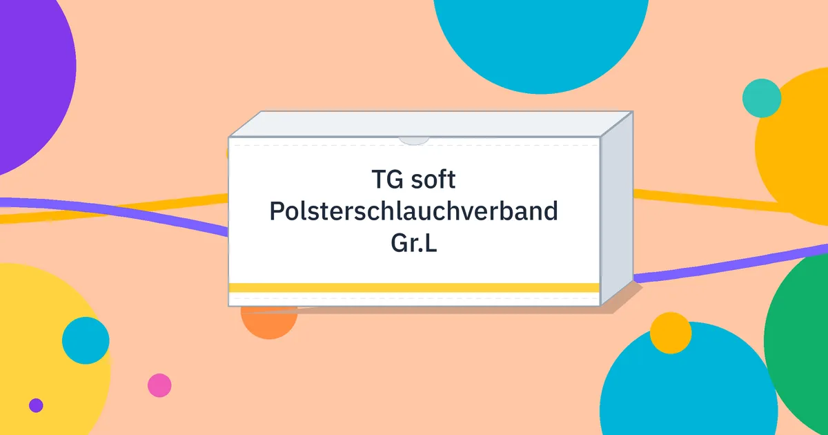 Symbolbild: Packung mit der Aufschrift TG soft Polsterschlauchverband Gr.L (PZN 03112432) – Verfügbarkeit und Bezug in Apotheken in Frankfurt am Main